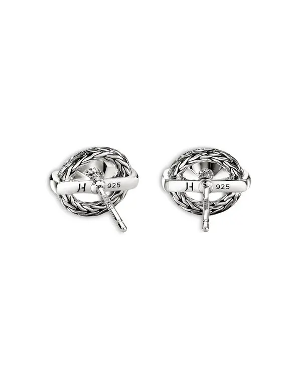 John Hardy Sterling Icon Swiss Blue Topaz Halo Stud Earrings - Silver