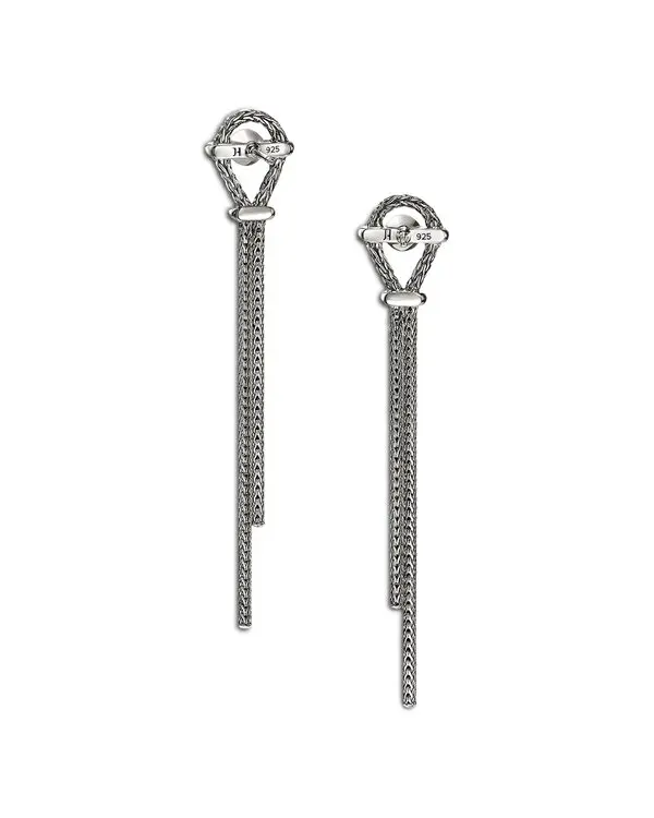 John Hardy Sterling Icon Swiss Blue Topaz Drop Earrings