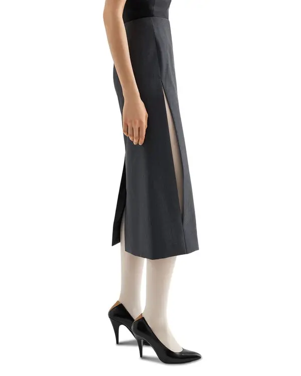 JIL SANDER Fil-a-fil Wool & Mohair Skirt