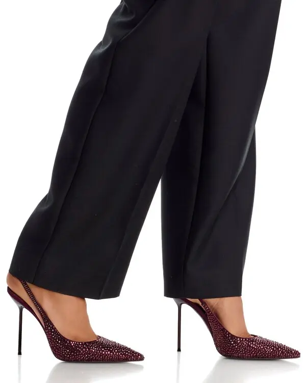 Paris Texas Lidia Crystal Embellished Slingback Pumps - Dark Ruby