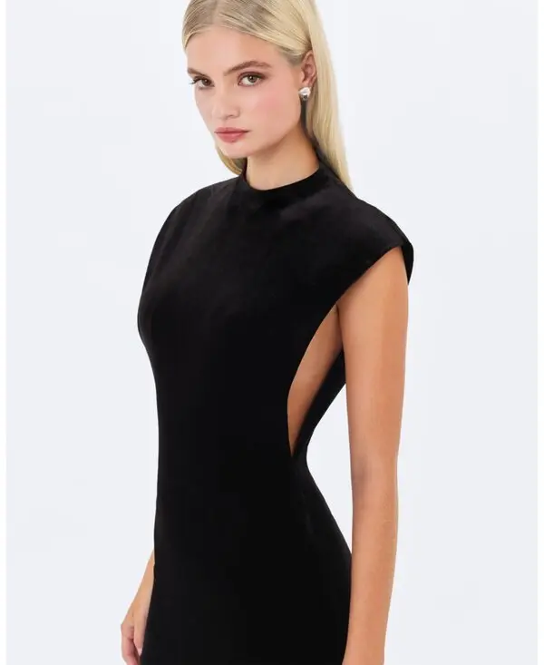 MISS CIRCLE NEW YORK Vienna Velvet Mock Neck Mini Dress