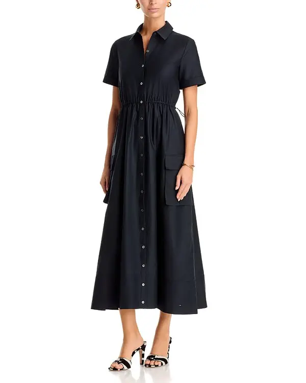 TOCCIN Maxine Short Sleeve Cotton Blend Shirt Dress
