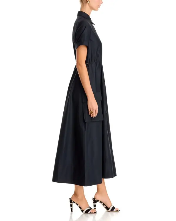 TOCCIN Maxine Short Sleeve Cotton Blend Shirt Dress
