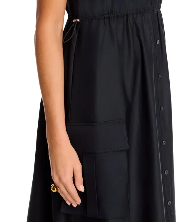 TOCCIN Maxine Short Sleeve Cotton Blend Shirt Dress