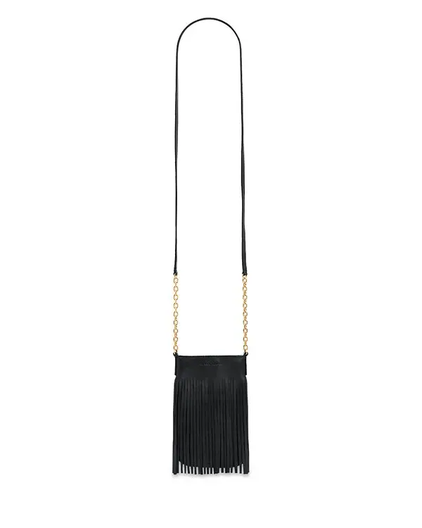 Gerard Darel Charlotte Fringe Leather Crossbody Phone Bag