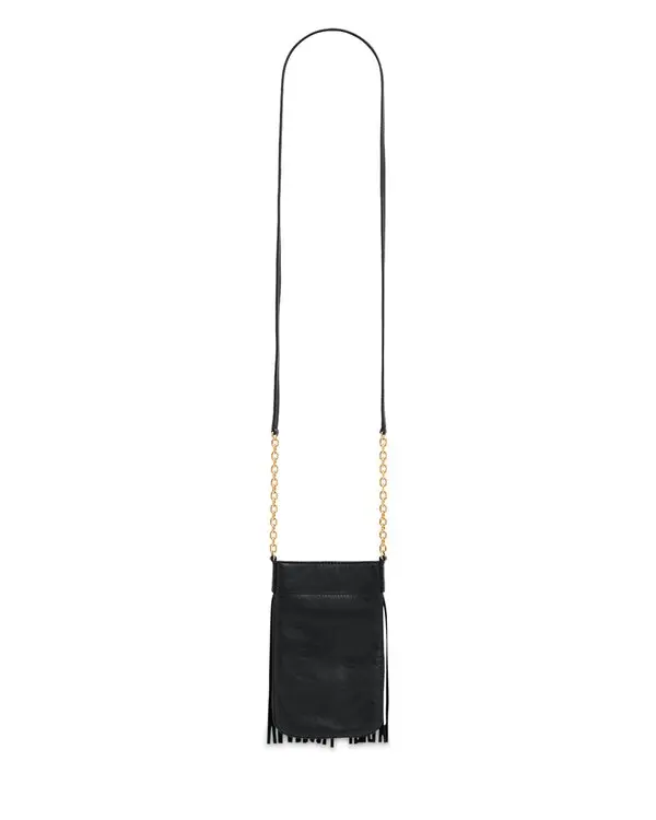Gerard Darel Charlotte Fringe Leather Crossbody Phone Bag