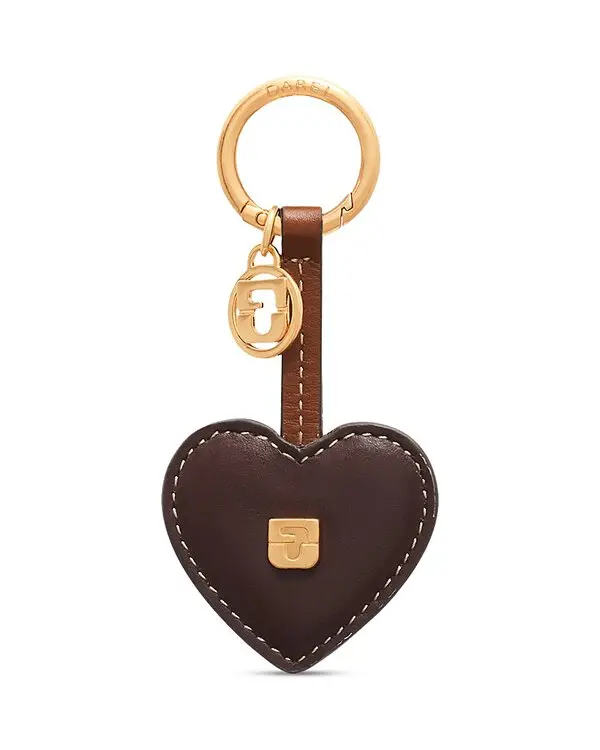 Gerard Darel Atout Coeur Heart Leather Key Chain - Brown