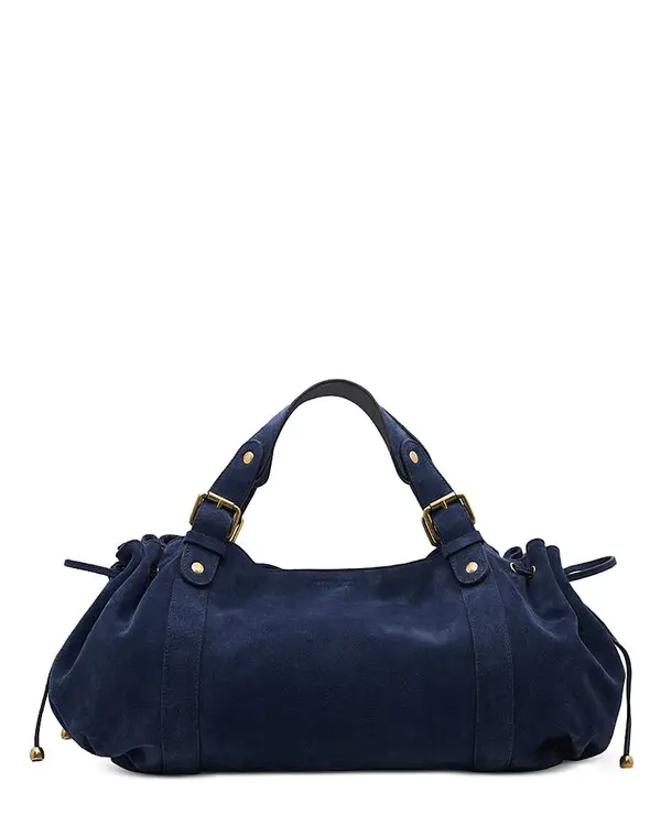 Gerard Darel 24h Suede Duffel Bag - Ink