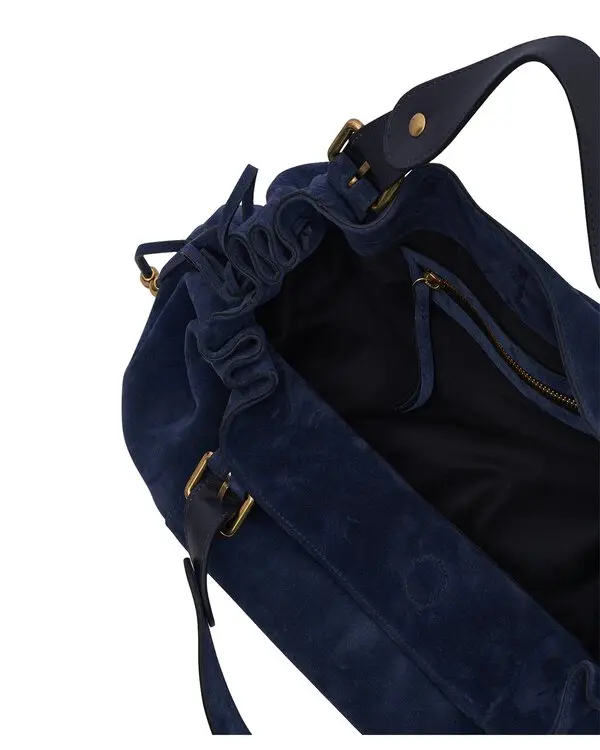Gerard Darel 24h Suede Duffel Bag - Ink