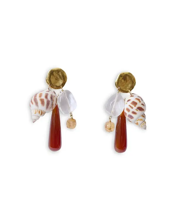 Chan Luu Shore Gemstone Charm Drop Earrings - Sunset