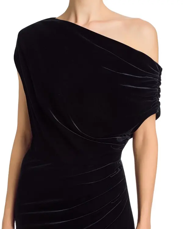 Aqua Velvet Off The Shoulder Maxi Dress Exclusive