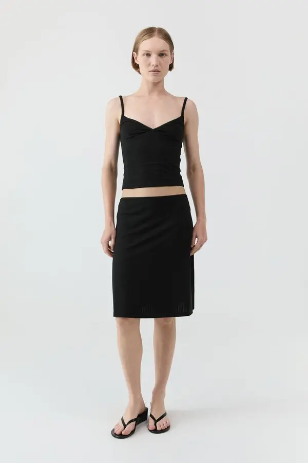 ST. AGNI Pointelle Skirt - Black