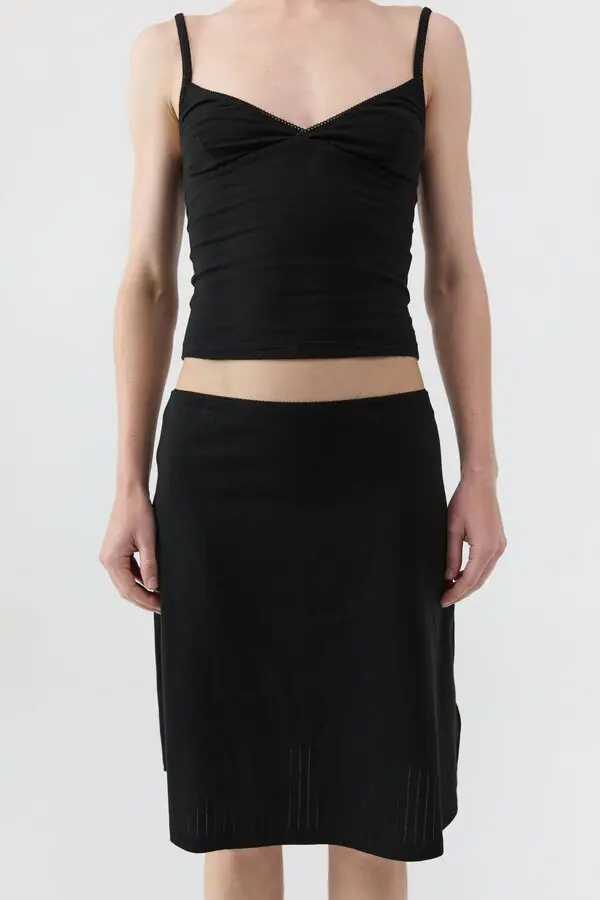 ST. AGNI Pointelle Skirt - Black