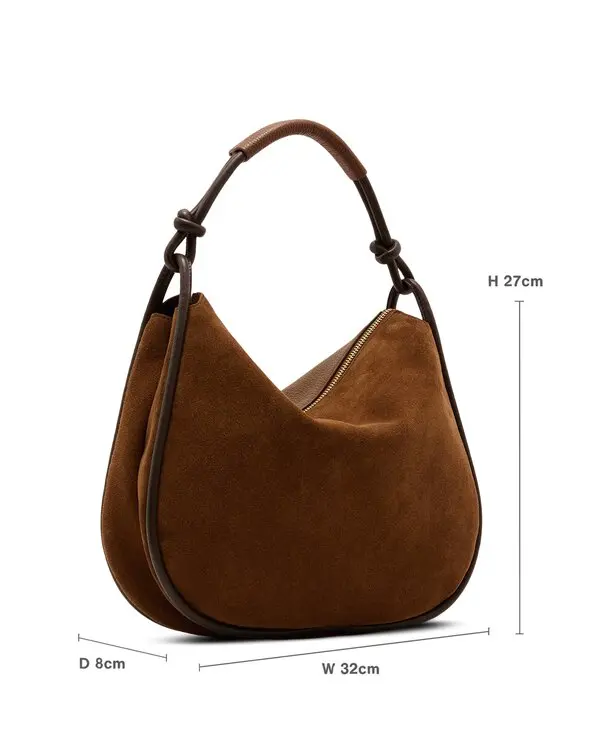 REISS Aurelie Suede & Leather Shoulder Bag