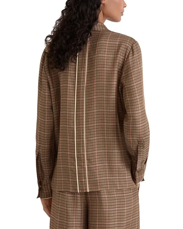 REISS Minnie Tie Neck Long Sleeve Blouse