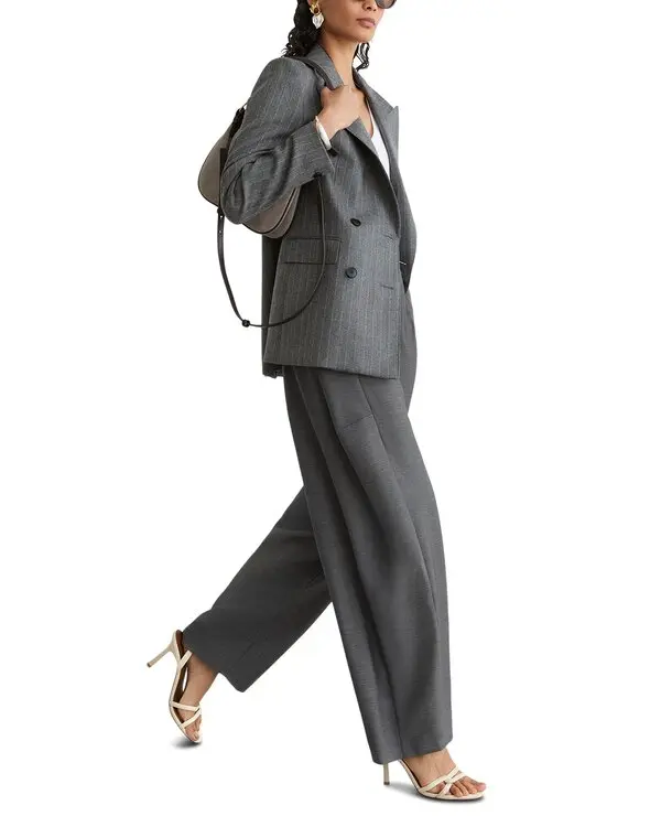 REISS Elle Barrel Leg Trousers