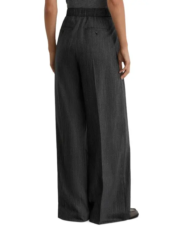 REISS Derby Wool Blend Wide Leg Pants