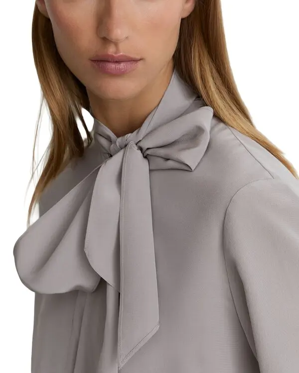 REISS Kathlyn Silk Tie Neck Blouse