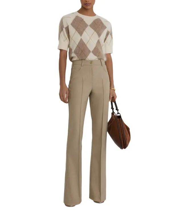 REISS Sofia Mid Rise Flare Leg Pants
