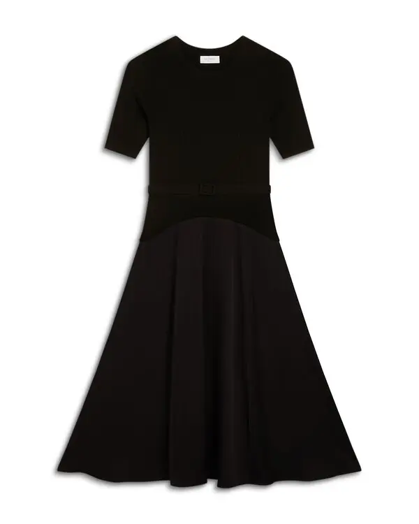 HOBBS LONDON Nadia Belted Mixed Media Dress
