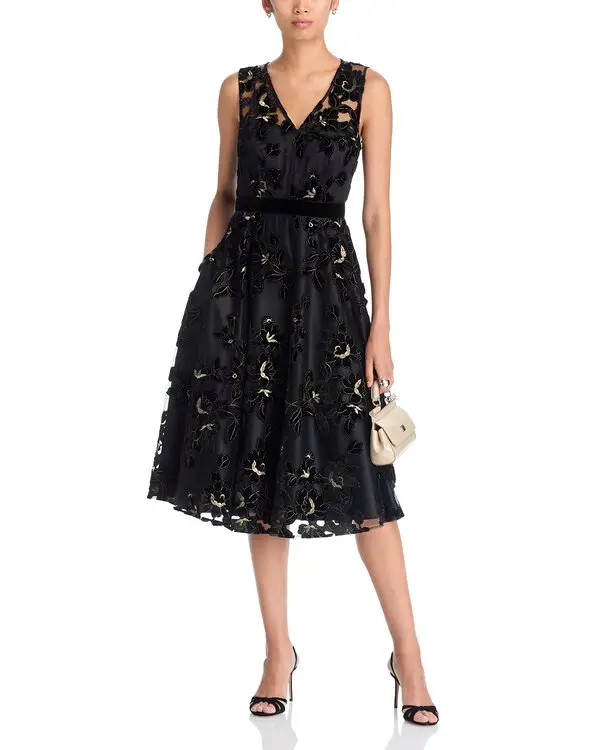 Eliza J V Neck Cutout Sleeveless Dress