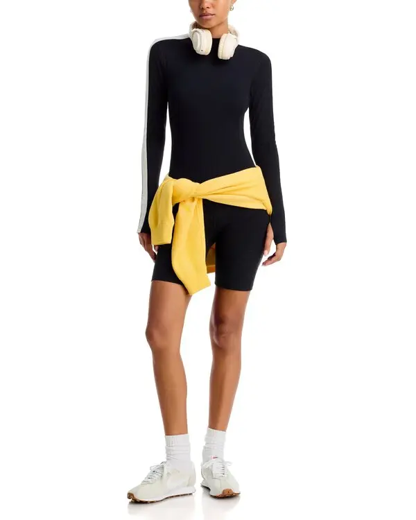 Splits59 Isabelle Mock Neck Top - Black/creme