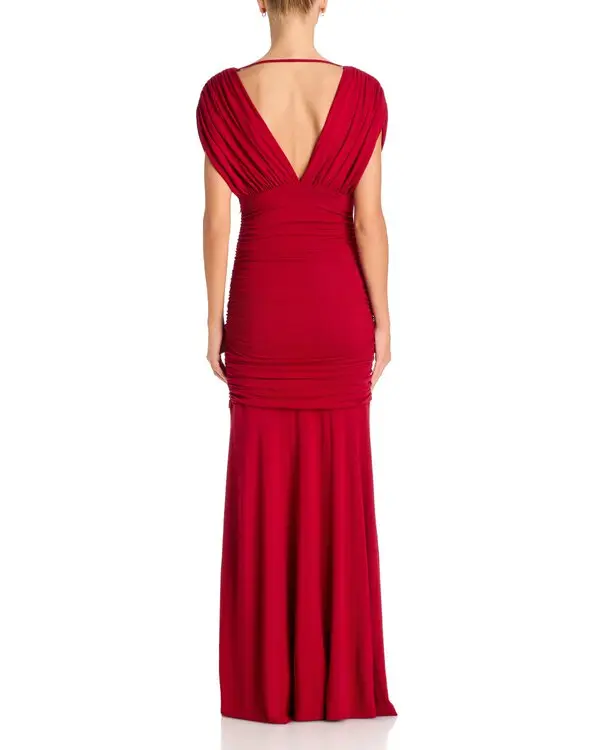 Simkhai Norvelle Draped Jersey Gown - Lipstick