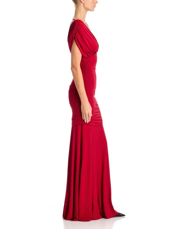 Simkhai Norvelle Draped Jersey Gown - Lipstick
