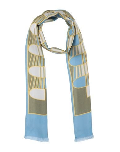 120% Lino Scarf Light Brown Viscose - Blue