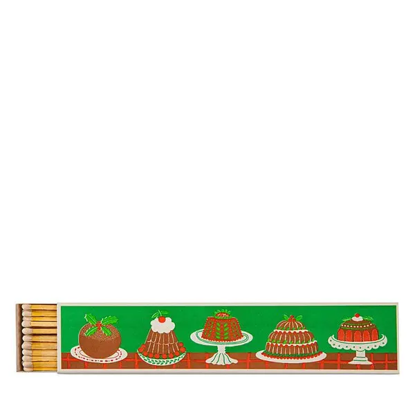 ARCHIVIST GALLERY Christmas Pudding Box Long Match Sticks - Red