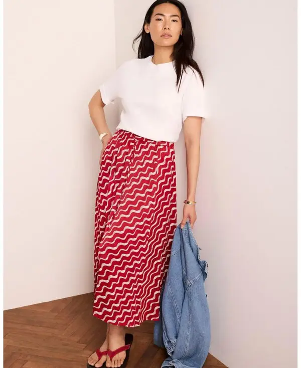 Mint Velvet Satin Printed Maxi Skirt