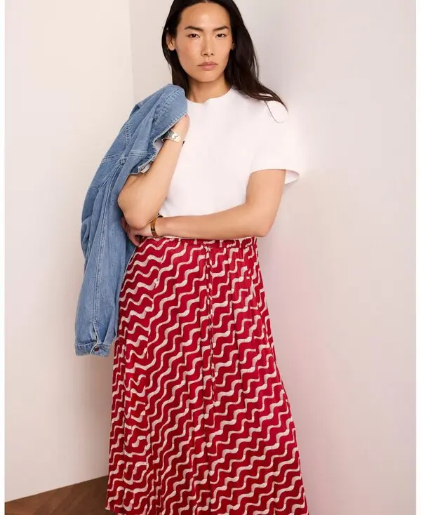 Mint Velvet Satin Printed Maxi Skirt