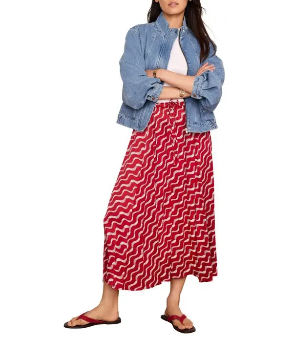 Mint Velvet Satin Printed Maxi Skirt
