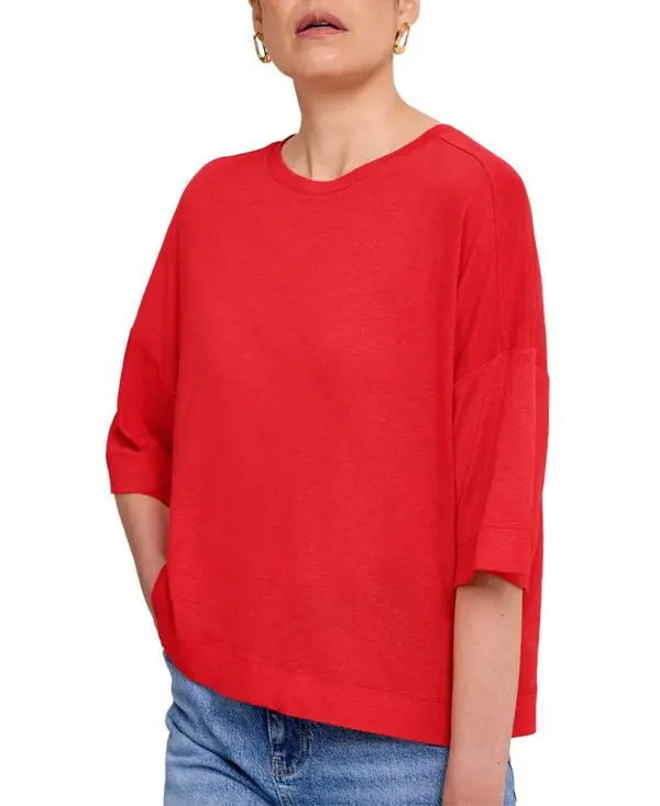 Mint Velvet Linen Blend Boxy Silhouette T-shirt
