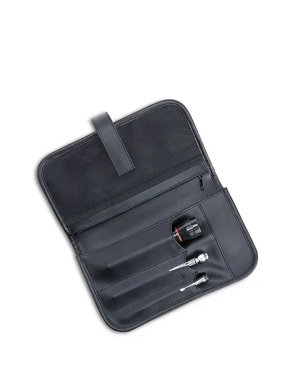 ROYCE NEW YORK Leather Auto Glove Box Organizer - Black