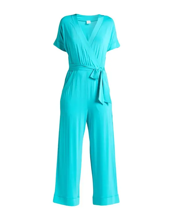 Max Mara Jumpsuit Turquoise Size Viscose, Elastane