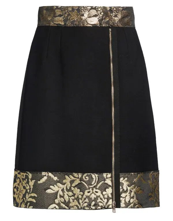 Dolce & Gabbana Midi Skirt Size Virgin Wool, Polyester, Metallic Polyester