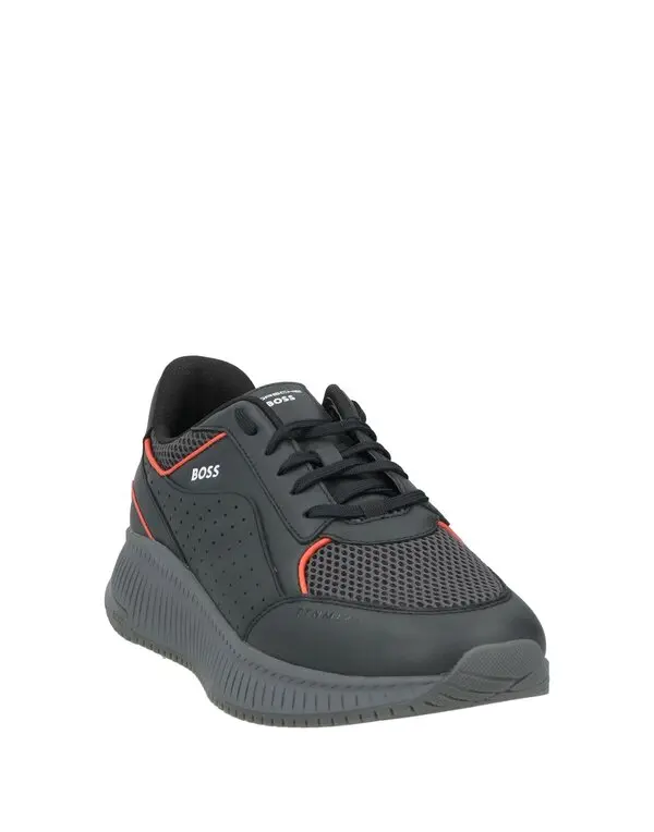BOSS Sneakers Size Leather, Textile Fibers