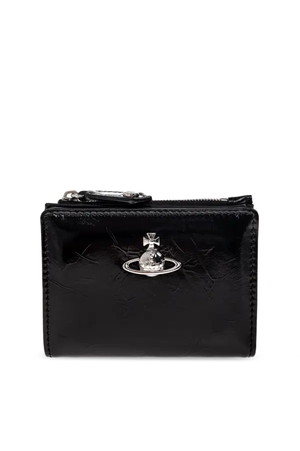 VIVIENNE WESTWOOD Leather Wallet With Logo - Black
