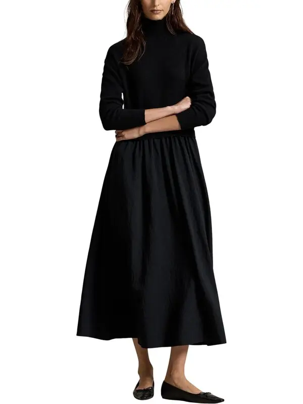 Polo Ralph Lauren Wool-bodice Crepe Dress