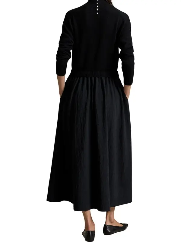 Polo Ralph Lauren Wool-bodice Crepe Dress