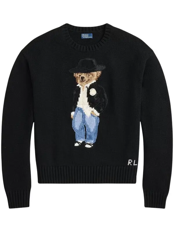 Polo Ralph Lauren Holiday Polo Bear Cotton Crewneck - Black