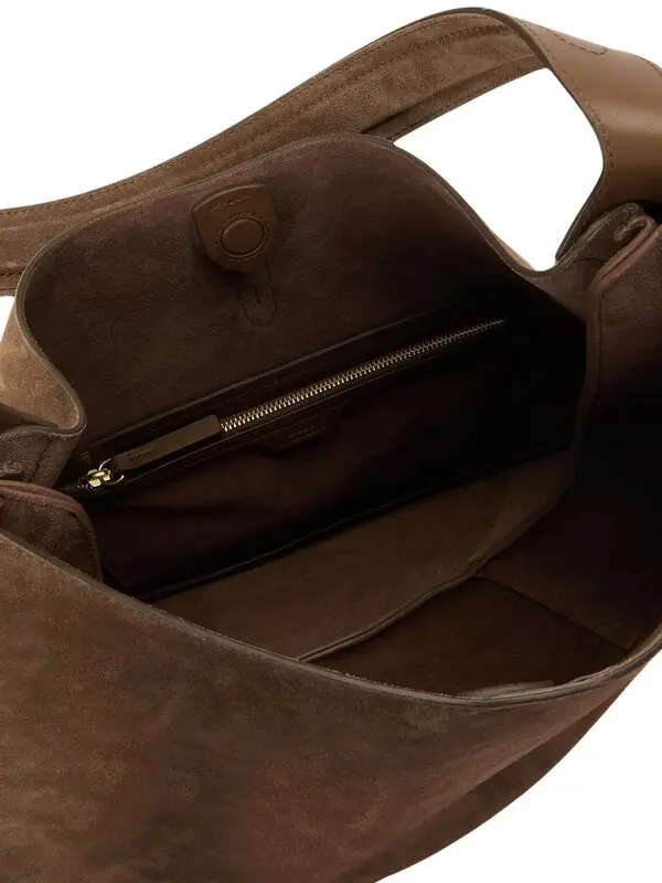 Polo Ralph Lauren Large Polo Id Suede Shoulder Bag