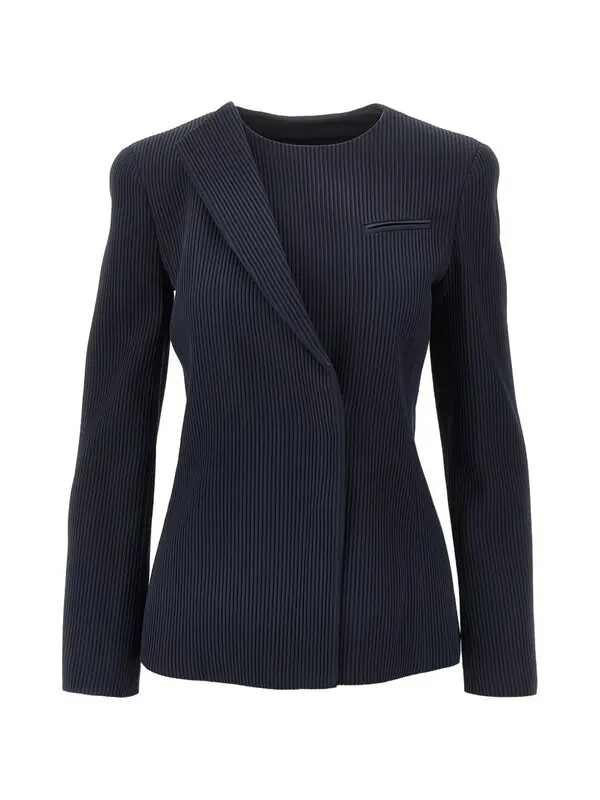 Emporio Armani Wool Blazer Jacket - Blue