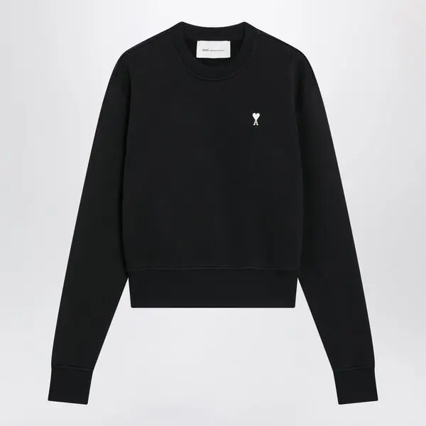 AMI Paris De Coeur Crew-neck Sweatshirt - Black