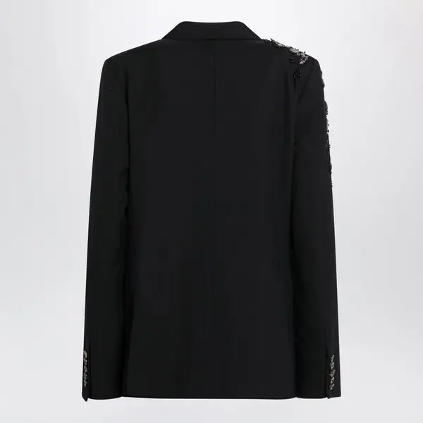 Dries Van Noten Double-breasted Jacket With Floral Sequinned Appliques
