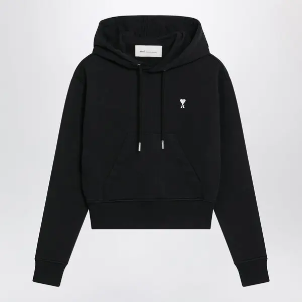 AMI Paris De Coeur Hooded Sweatshirt - Black