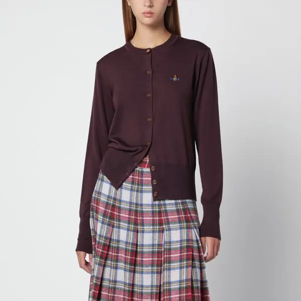 VIVIENNE WESTWOOD Dark Orb Logo Cardigan - Brown