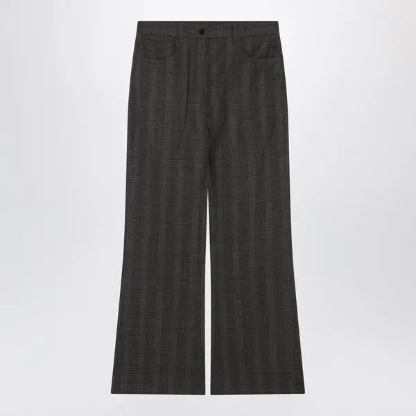 Acne Studios Trousers In A Prince Of Wales Check Wool Blend - Brown