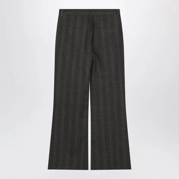 Acne Studios Trousers In A Prince Of Wales Check Wool Blend - Brown